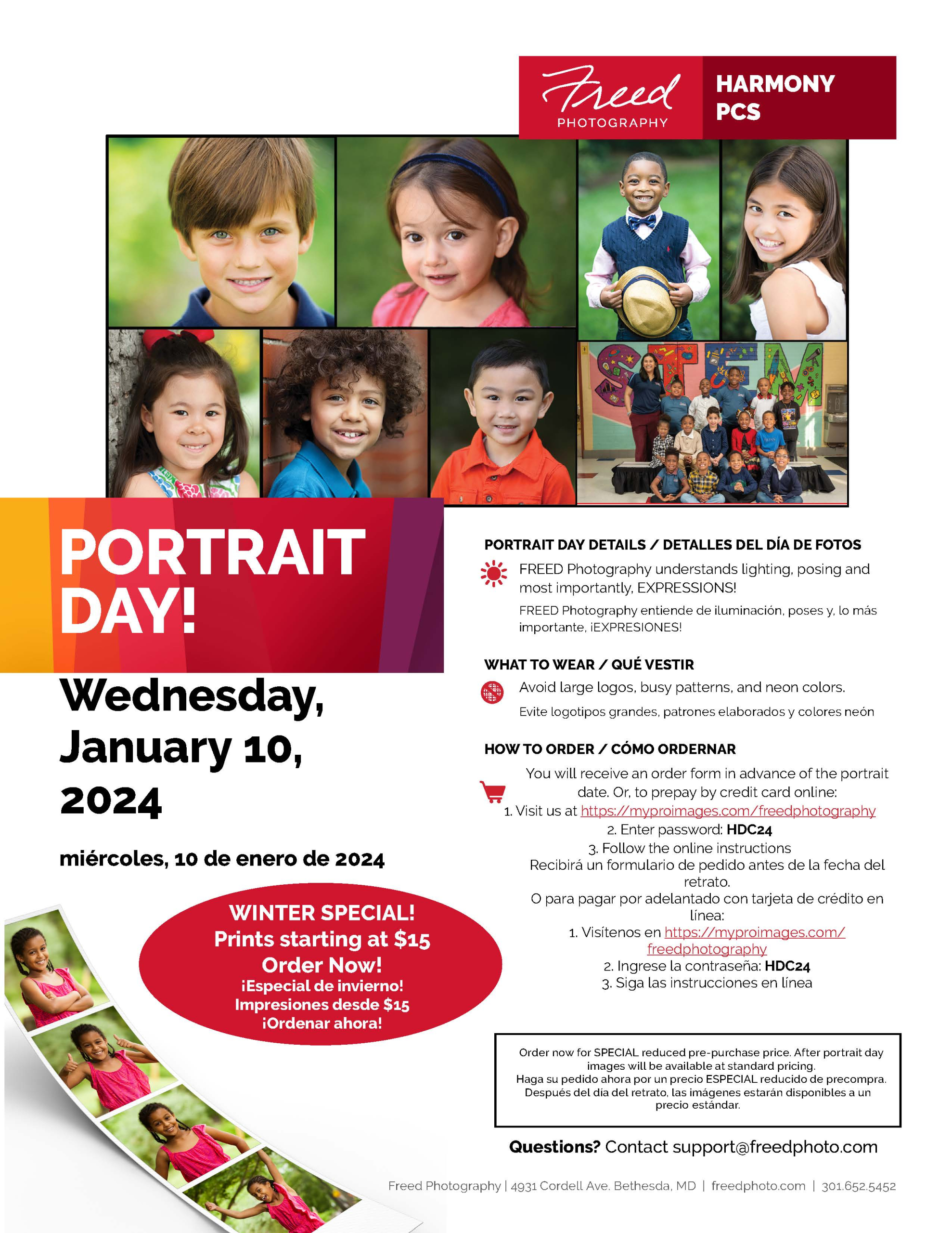 Portrait Day! Wednesday, January 10, 2024 – Harmony Public Schools ...